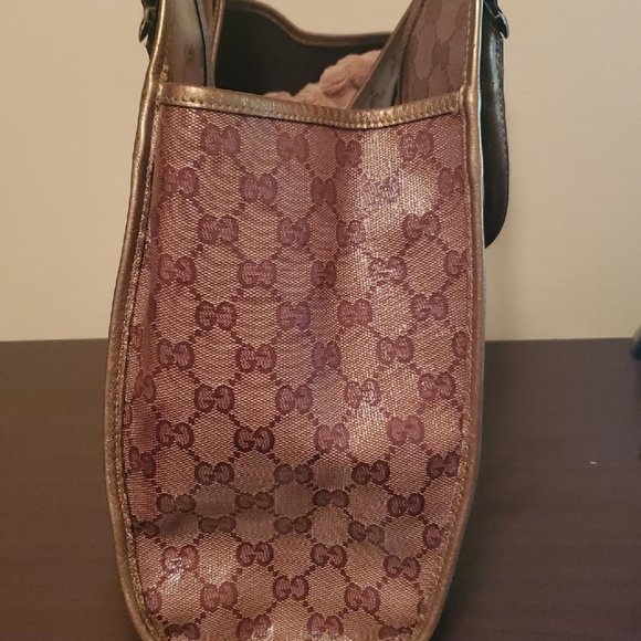 Gucci | Bags | Gucci Tan Leather Coated Canvas Shoulder Bag | Poshmark